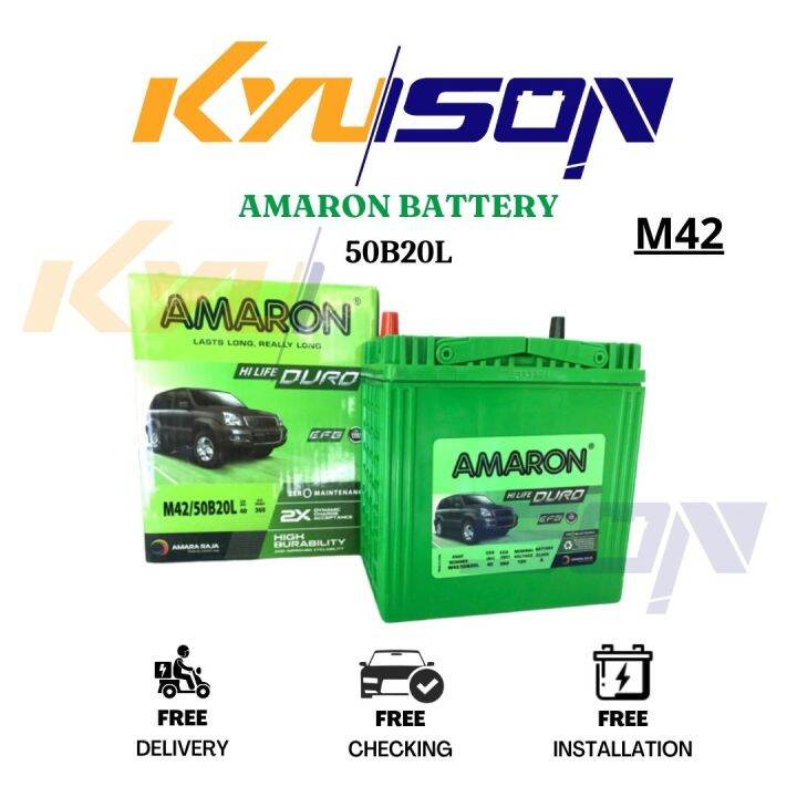 AMARON M42 - 50B20L (EFB) - Stop Start Car Battery - Bezza Advance, Myvi Eco-Idle, Aruz, Nissan ...