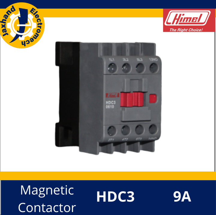 Himel Magnetic Contactor HDC3, 9Amps, 4kW, 220VAC Coil, 1NO+1NC, (AC-3 = 380/440V) | Lazada PH