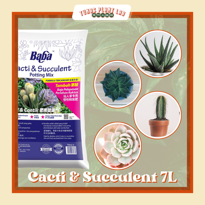 TPL - Tunas Plant Lab - Baba Cacti & Succulent Potting Mix Soil (7 ...