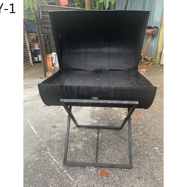 outdoor BBQ Grill Steel Drum Full Set 200L With Cover BBQ Grill Barbecue Outdoour Bbq Stand ...