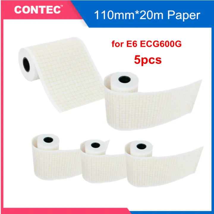 CONTEC 110mm Printer Paper for ECG Machine E6 ECG600G, 20M Length 5 ...