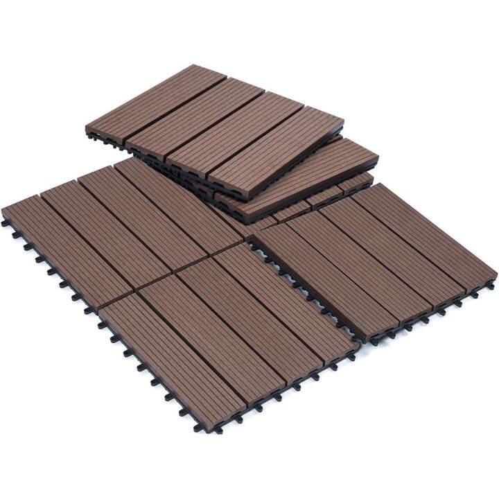 【READY STOCK】 ♕12x12 Wood Plastic Interlocking Flooring Pattern ...