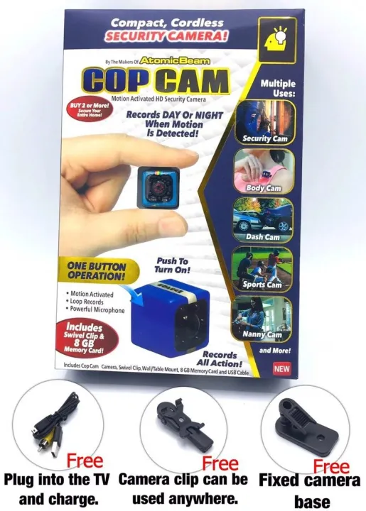 cop cam กล้องจิ๋วมหัศจรรย์ Full HD กล้องจิ๋วขนาดเล็กมินิ บันทึก VDO และ ...
