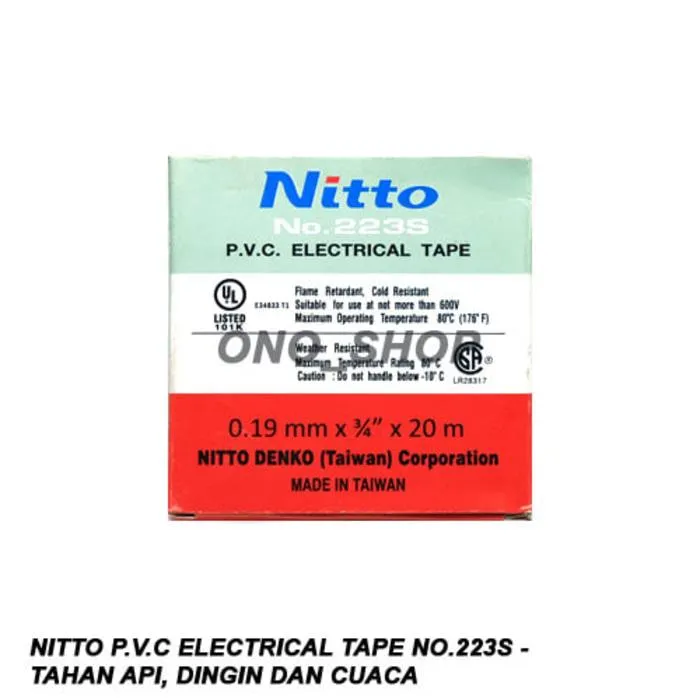 Best Seller Nitto P.V.C Electrical Tape No.223S - Tahan Api Dingin ...