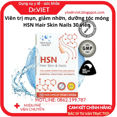 HSN Hair Skin Nails hộp 30 viên Deep Blue Health - thực phẩm chức năng ...