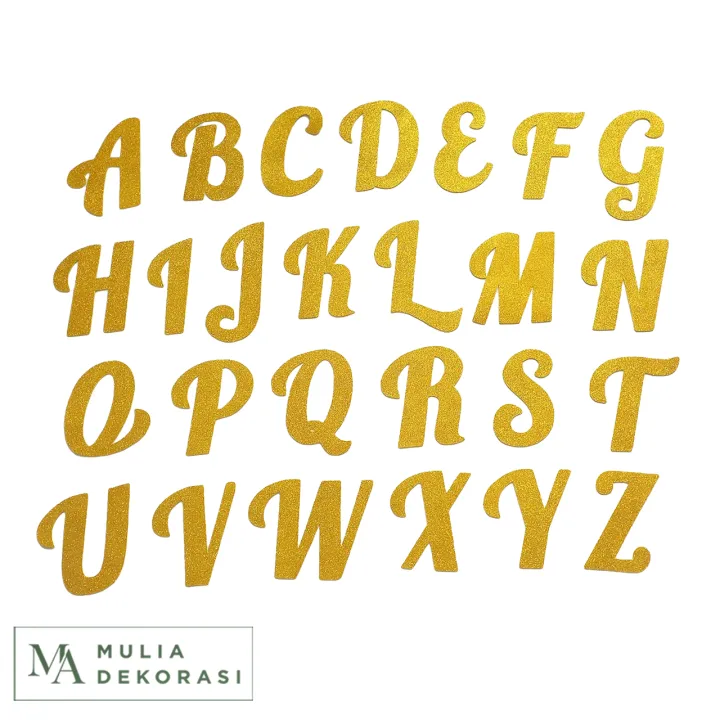 Tulisan Inisial Per Huruf Dekorasi Foam Glitter | Lazada Indonesia