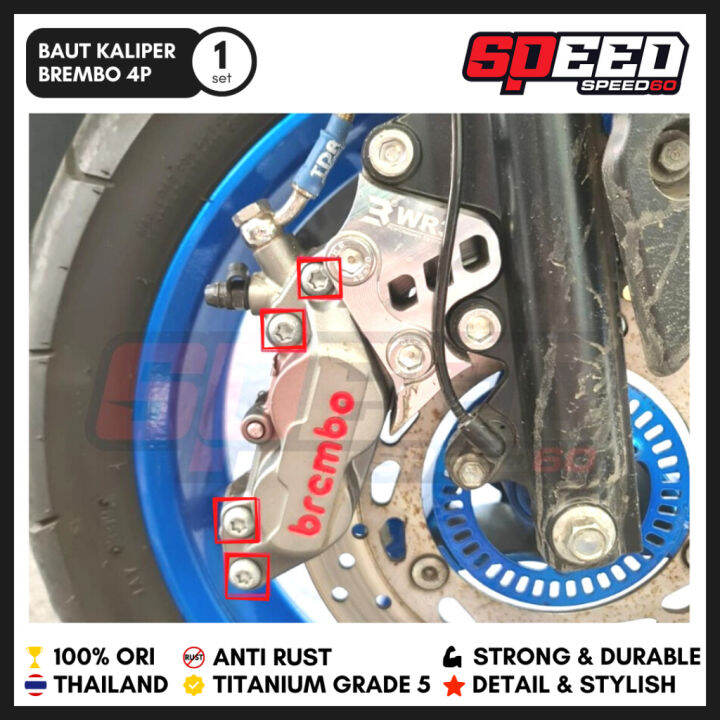 Baut Dudukan Kaliper Brembo KTC 4 Piston Baut Titanium Probolt Grade 5 Thailand King Nut ...