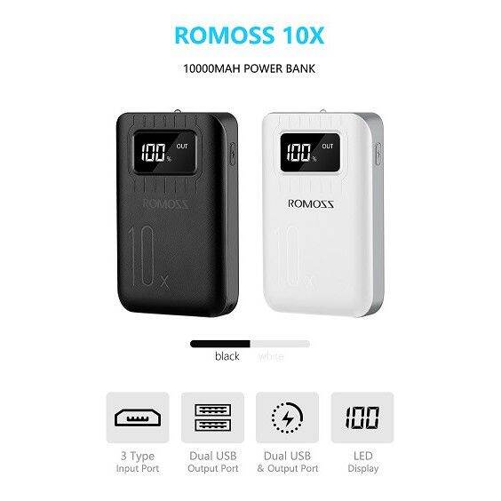 【YCC】ROMOSS SENSE 10X 10000MAH POWERBANK | Lazada PH