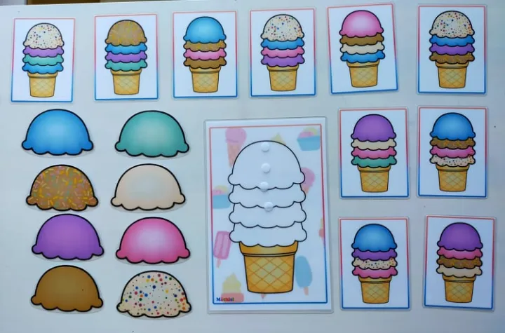 Ice Cream Color Pattern Worksheet/ Learning Material for Kids with ...