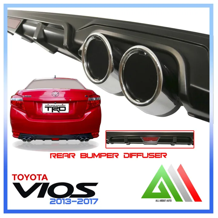 Toyota Vios 2013-2017 3rd Gen Rear Bumper Lip Diffuser (Matte Black ...