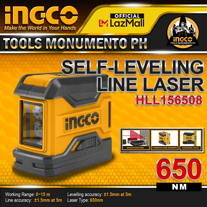 INGCO 0~15m Self Leveling Line Laser (HLL156508) *INGCO TOOLS MONUMENTO ...