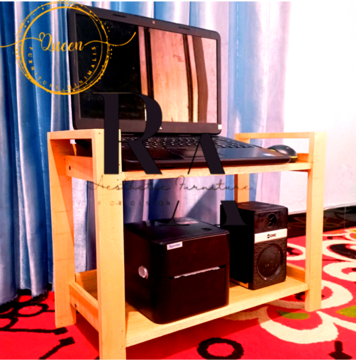 Meja Printer Rak Leptop TV Minimalis Susun Vintage Kayu Ukuran Besar ...