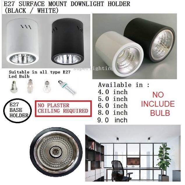 Light bulb E27 FLUSH MOUNT SURFACE DOWNLIGHT (WHITE BLACK) (NO INCLUDED ...