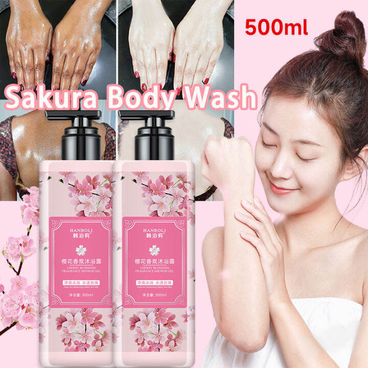 500ML Japan Sakura Whitening Body Wash Perfume Shower Gel Long Lasting Fragrance Moisturizing ...