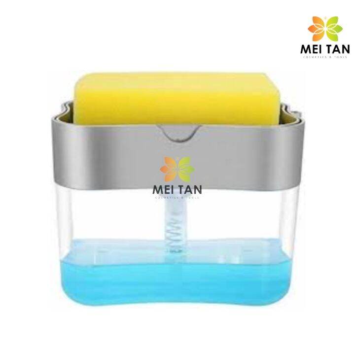 SOAP PUMP AND SPONGE CADDY DISPENSER SABUN DAN HOLDER SPONS CUCI PIRING ...