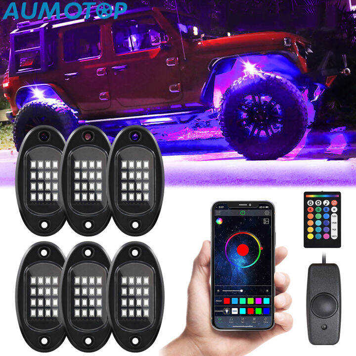 RGB Off-road Vehicle Chassis Lamp + 24 Key Remote Controller (One Drag ...