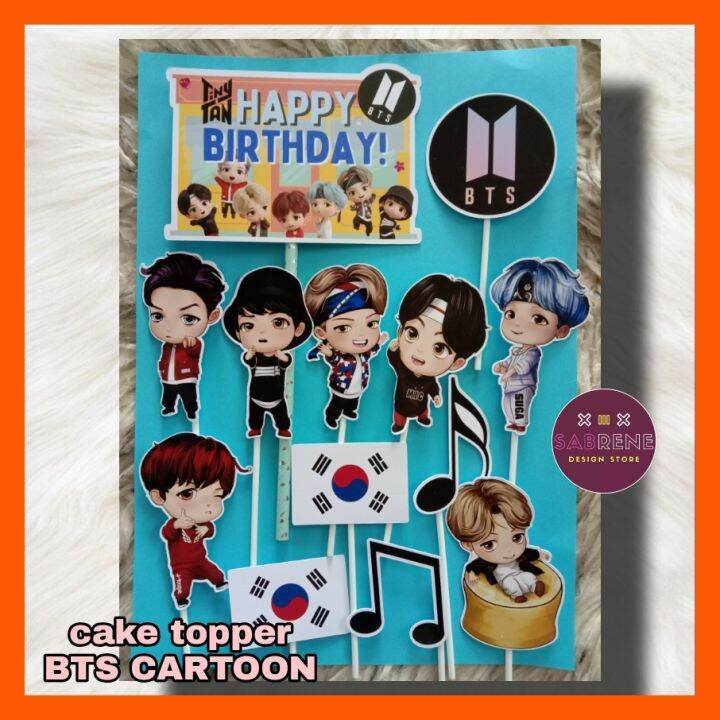 BTS CUTE CARTOON CAKE TOPPER BAKEWARE DECORATION | Lazada