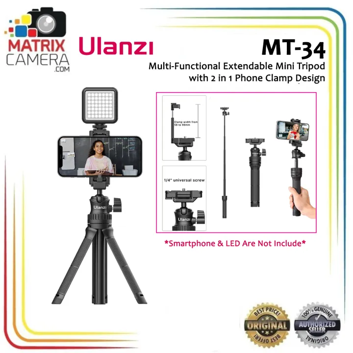 Ulanzi MT-34 Multi-functional Extendable Tripod for Camera, Smartphone ...
