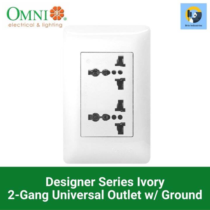 youdi62069 Omni Ivory Designer Series 2 Gang Universal Outlet with ...