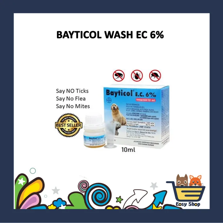 Bayticol Wash EC 6% Tick Prevent 10ml-Pet Tick Prevent-Dog - Cat -Tick ...