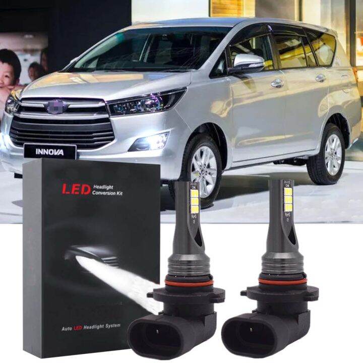 สำหรับ TOYOTA Innova Kijang 2014-2มิถุนายน2016-2PC 6000K 80W ไฟหน้า LED ...