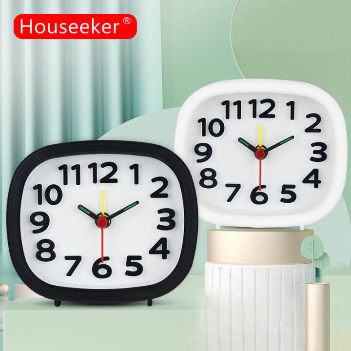 Houseeker Simple Students Alarm Clock Square Small Silent Table Alarm ...