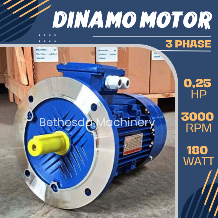 Dinamo 0.25 HP 3000 RPM 3 phase - elektro motor ADK 0.18 kw | Lazada Indonesia