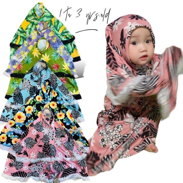Resha Muslim baby Mukna set cotton 1 to 3 yrs.old MRSW | Lazada PH