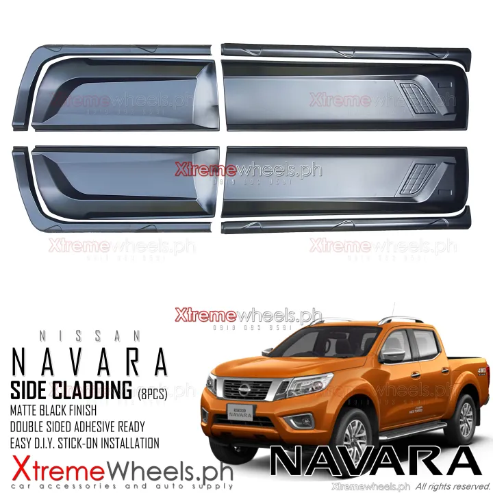 Nissan Navara2015-2020 Wide Side Moulding / Door Cladding Matte Black ...