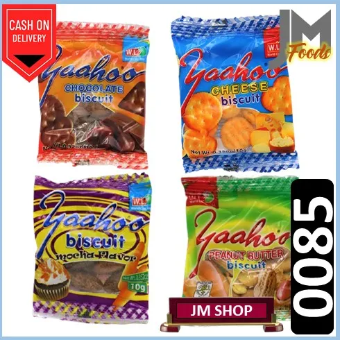 JM FG-0085 | JM Foods | Yaahoo Biscuit | Chocolate | Cheese | Mocha | Peanut Butter | Lazada PH