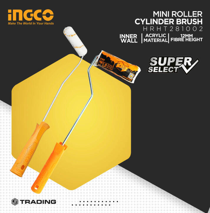 INGCO SUPER SELECT Mini Cylinder Brush Paint Roller HRHT281002 | Lazada PH