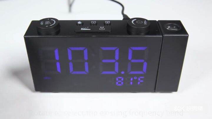 FM Radio Projection Alarm Clock with Digital Display USB Charging ...