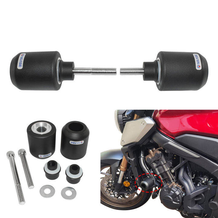 Black Motorcycle Frame Sliders Guards Mushrooms Bobbins Bungs Crash Pad Falling Protector For ...