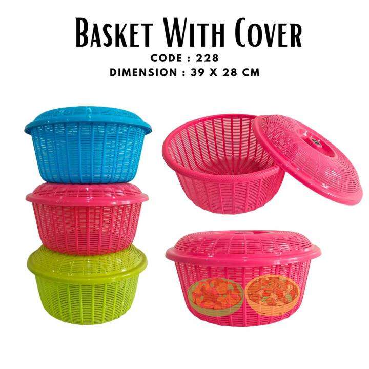 BASKET WITH COVER/PLASTIC BASKET WITH COVER/COLORED PLASTIC BASKET ...
