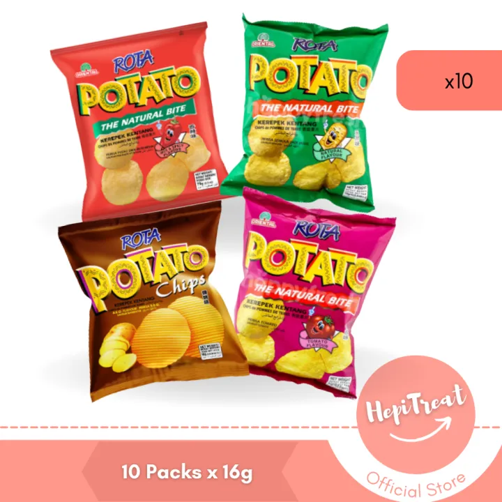 Rota Potato Chips Snack - Original / BBQ / Tomato / Hot & Spicy - 10 ...