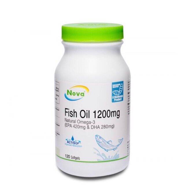 NOVA FISH OIL 1200MG [120'S] omega 3 DHA EPA double strength for vision ...