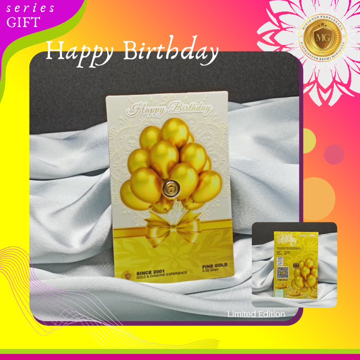 MiniGold GIFT Series HBD Logam Mulia Murni 24 Karat Happy Birthday ...