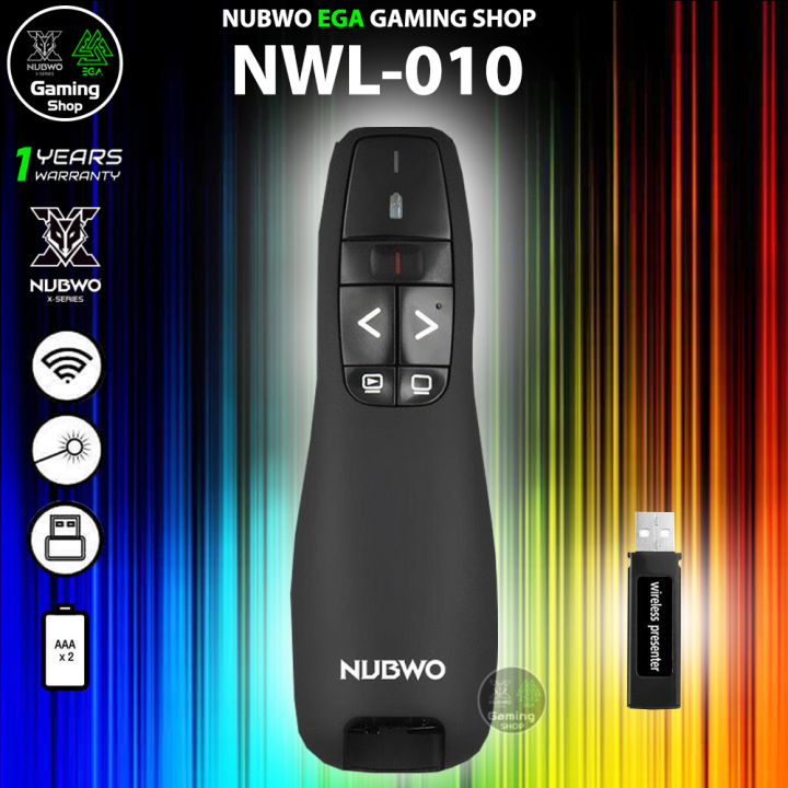 🎮 GAMING NUBWO NWL-010 LASER WIRELESS POINTER REMOTE Presenter รีโมทพรีเซนต์ ไร้สาย 2.4GHz ...