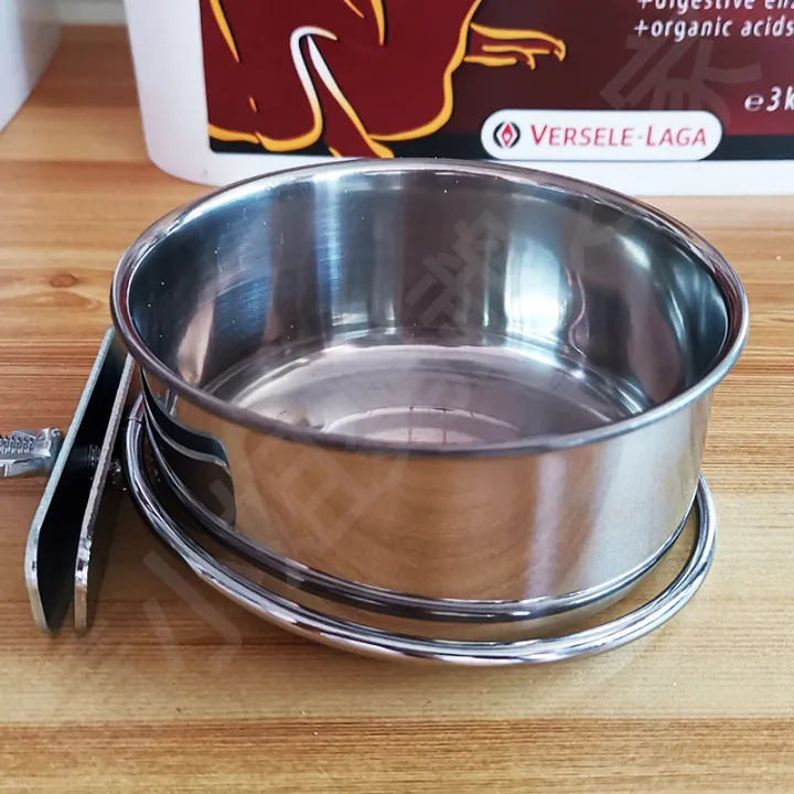Stainless steel pet food box water bowl with parrot water box cup bird ...