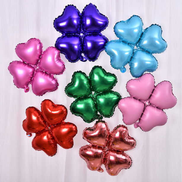 Heart Shape Clover Four Petals Foil Balloons Arches Column Bracket ...