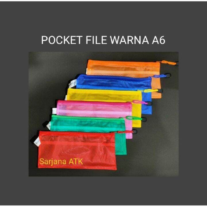 Map Plastik Pocket File Zipper Warna Ukuran A6 Eselon | Lazada Indonesia
