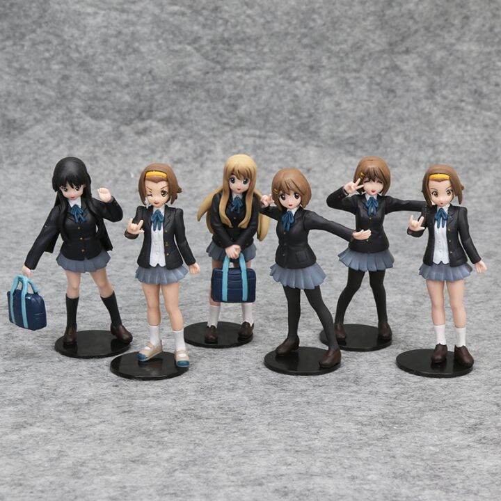 Anime 6Pcs/Set K-On! Figure Akiyamn Mio Yui Hirasawa Tainaka Ritsu ...