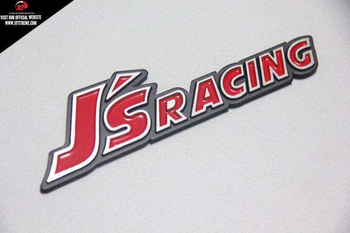 JS RACING LOGO CAR EMBLEM HIGH QUALITY RESIN RED 3M STICK | Lazada