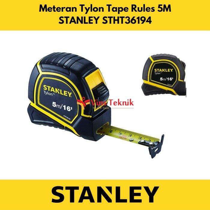 Meteran 5M 5X16 Measuring Tylon Tape Rules STANLEY STHT36194 | Lazada Indonesia