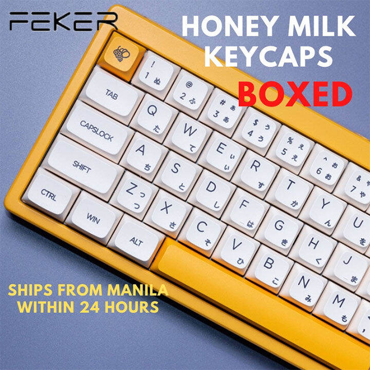 FEKER 137 Keys Honey Milk PBT XDA Japanese Keycaps Dye Sublimation ...