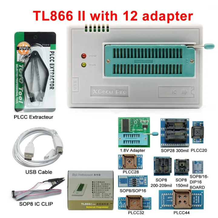 100 V115 Tl866ii Plus Universal Minipro Programmer With 29 Adapterstest Clip Pic Bios High