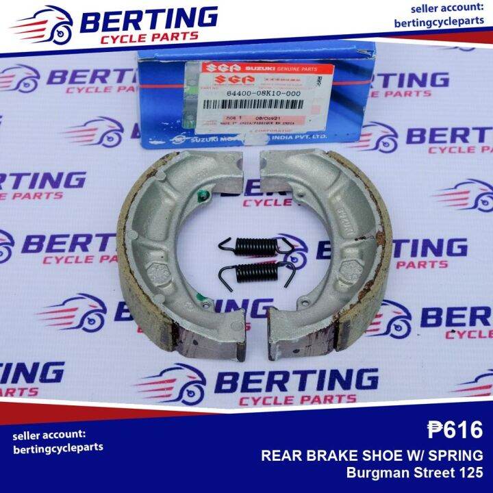 SGP REAR BRAKE SHOE W/ SPRING Suzuki Burgman Street 125 Genuine 64400 ...