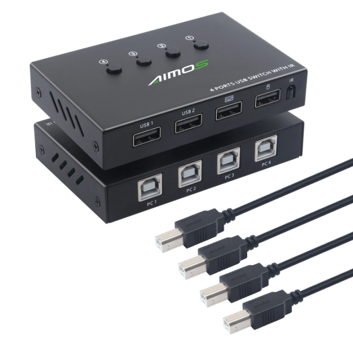Professional 4 Ports KVM USB Switch 4 in 4 out Switcher for Keyboard ...