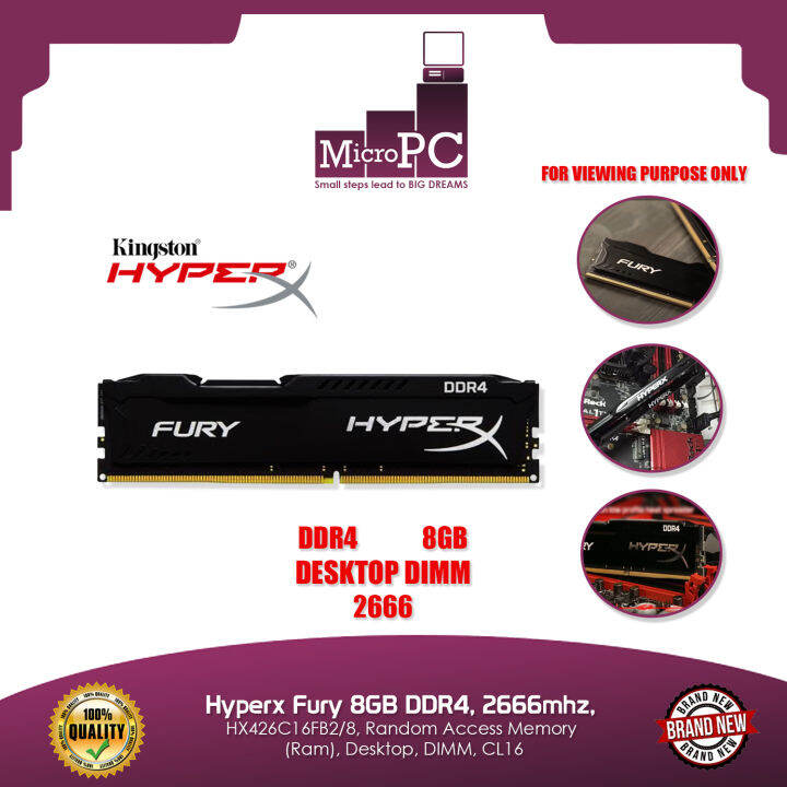 Hyperx Fury (8GB DDR4, 2666mhz, HX426C16FB/8), Random Access Memory ...