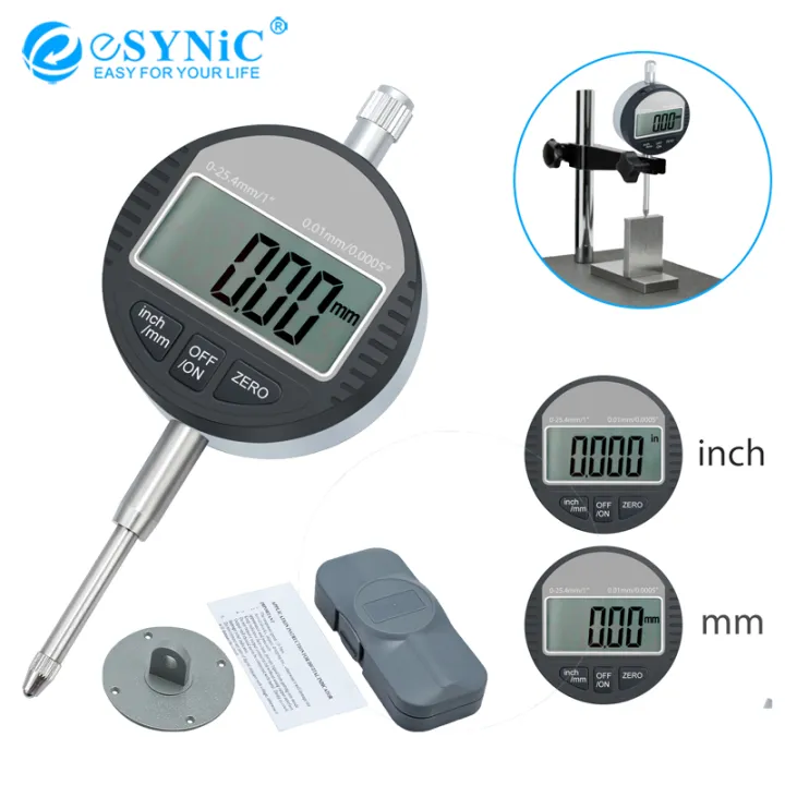 eSYNIC Touch Switch Digital Dial Indicator IP54 Probe 0.01mm/0.0005 ...